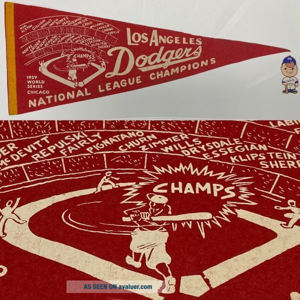 Vintage 1959 LA Los Angeles Dodgers Sandy Koufax Pennant MLB Baseball ...