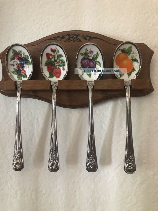 Avon Jelly Fruit Spoons Vintage Stainless Steel Set Of 4 With Rack ...