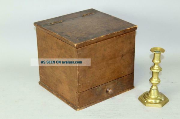 FINE 19TH C ONE DRAWER BALLOT BOX IN THE BEST OLD AND DRY BROWN PAINT ...