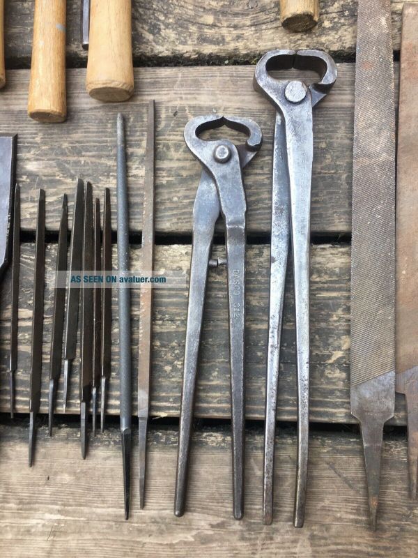 OLD VINTAGE TOOLS HAMMERS BALL PEIN COLD CHISELS PUNCHES BLACKSMITH ...