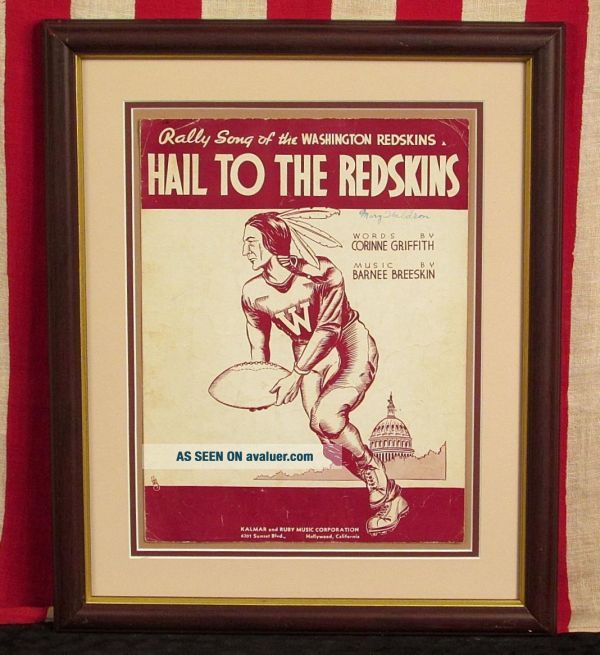 Vintage 1938 Hail To The Redskins Football Rally Song Sheet Music ...