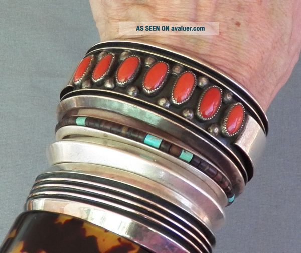 Vintage Native American Classic Tom Hawk Navajo Sterling Silver Cuff ...