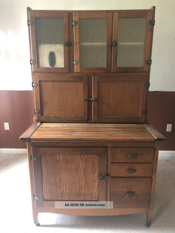 Antique Oak Hoosier Kitchen Cabinet By McDougall Company Indiana ...
