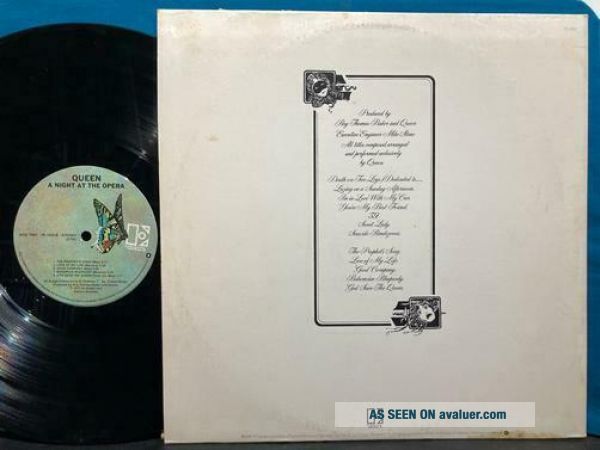 QUEEN A NIGHT AT THE OPERA ORIG 1975 LP BOHEMIAN RHAPSODY MERCURY MAY ...
