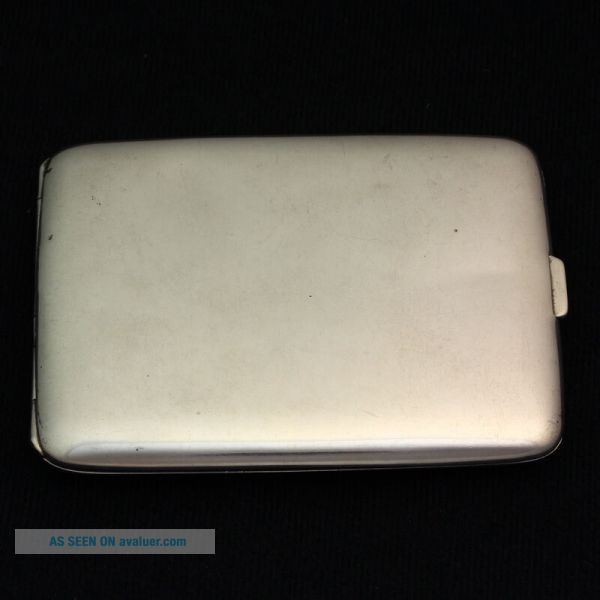 Vintage Engraved Sterling Silver Hinged Cigarette Case / Business Card ...