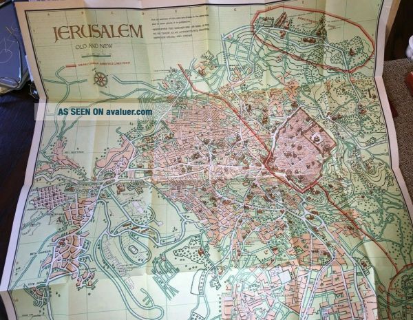 1955 Steimatsky Pictorial Map Of Jerusalem In English | #23759780