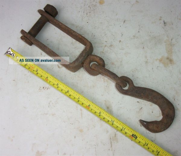 Antique Vintage Primitive Salvaged Cast Iron Lifting Hook | #23807710