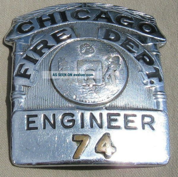 OUTSTANDING CHICAGO FIRE DEPARTMENT ENGINEER BADGE CH HANSON | #23821235