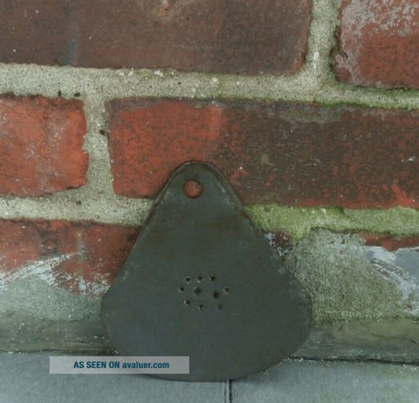 Primitive Antique Hand Held Tin Cream Skimmer Strainer | #23810329