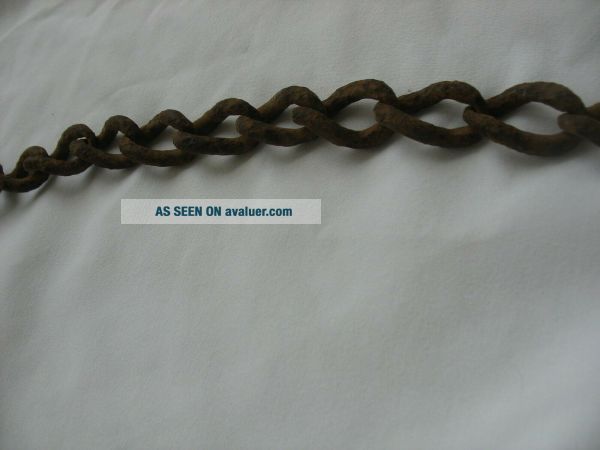 Antique Twisted Rusty Iron Chain 28 " Long With Rusty S Hook Old Farm ...
