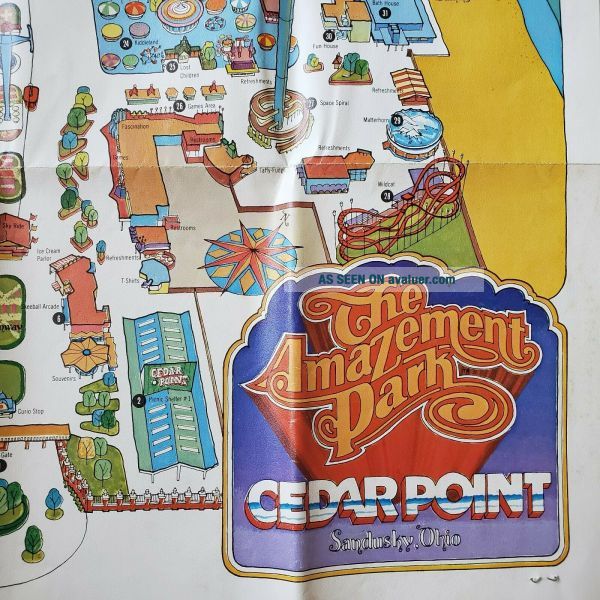 RARE 1981 Cedar Point Amusement Park Souvenir Poster Map Brochure ...