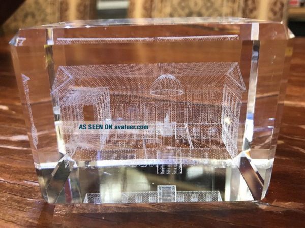 PAPERWEIGHT SOLID GLASS CRYSTAL 3D LASER US SUPREME COURT Ken Starr ...