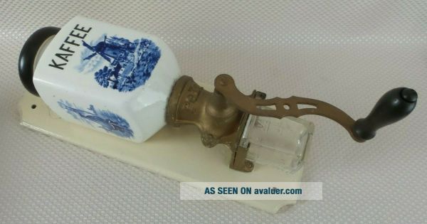 Vintage European Delft Porcelain Wall Mount Coffee Mill / Grinder ...