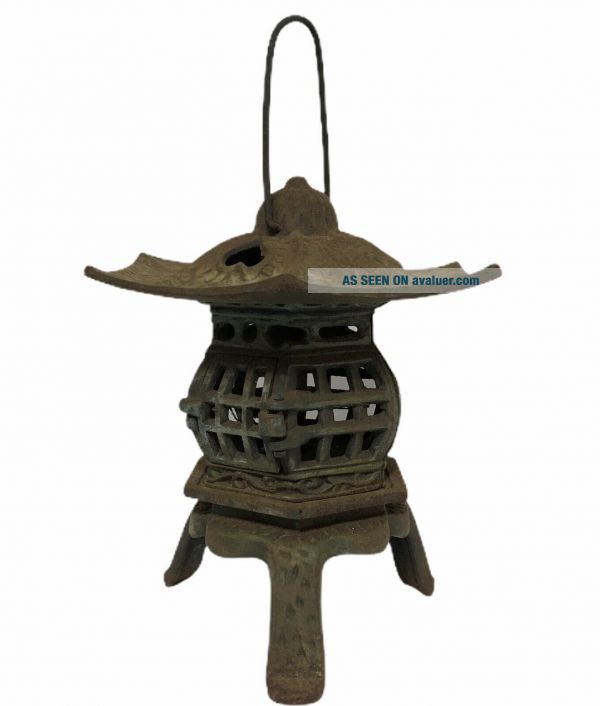 Vintage Cast Iron Pagoda Lantern Japanese Asian Tea Candle Garden ...