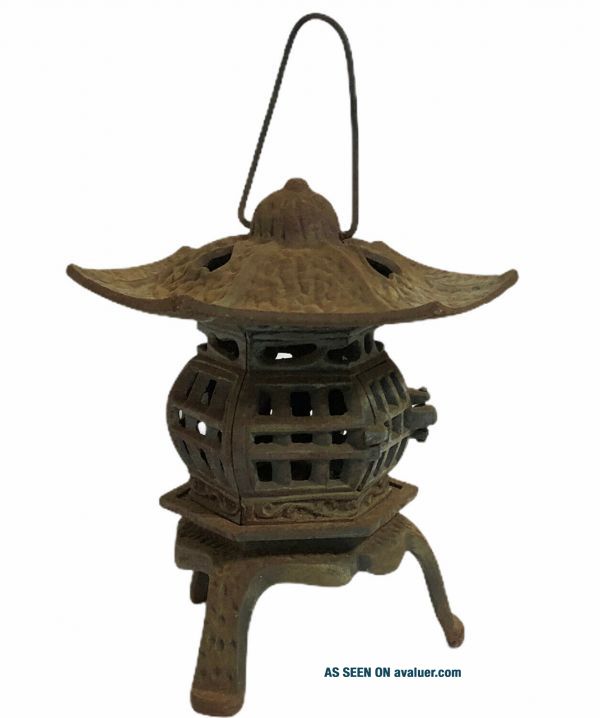 Vintage Cast Iron Pagoda Lantern Japanese Asian Tea Candle Garden ...