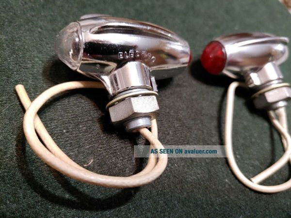 Vintage Harley ELECTROLINE Auto TURN MARKER LIGHTS Knucklehead Panhead ...