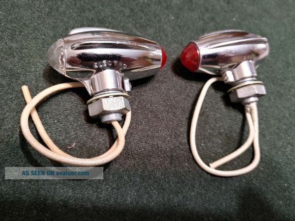 Vintage Harley ELECTROLINE Auto TURN MARKER LIGHTS Knucklehead Panhead ...