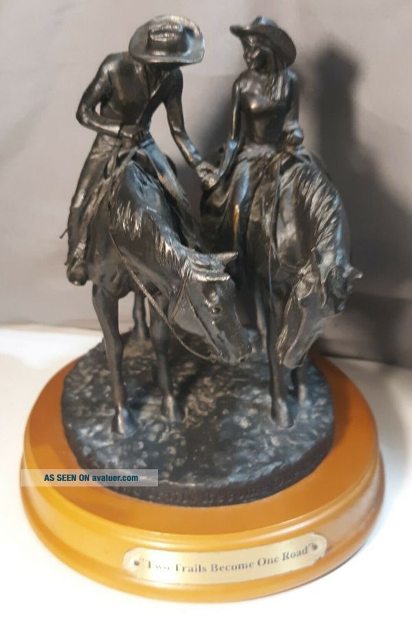 Vintage Montana Lifestyles Retired Two Trails Become One Road Statue ...