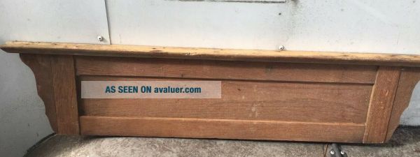 Antique Architectural Wood Oak PEDIMENT HEADER Mantel Board Salvage 38 ...
