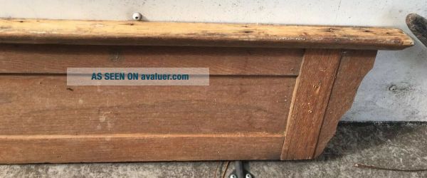 Antique Architectural Wood Oak PEDIMENT HEADER Mantel Board Salvage 38 ...