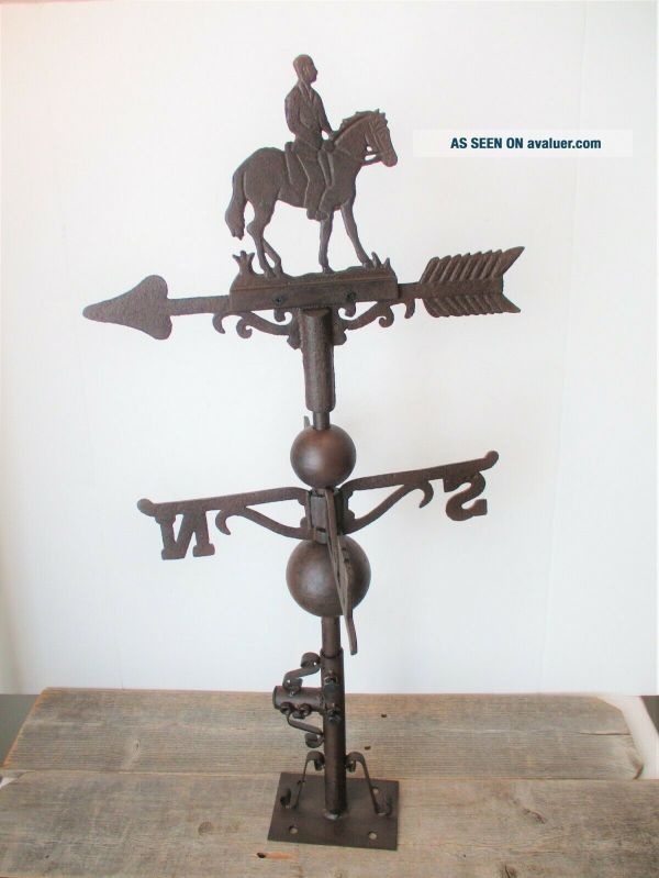 CAST IRON HORSE WEATHERVANE WEATHER VANE ON STAND FENCE MOUNT GARDEN ...