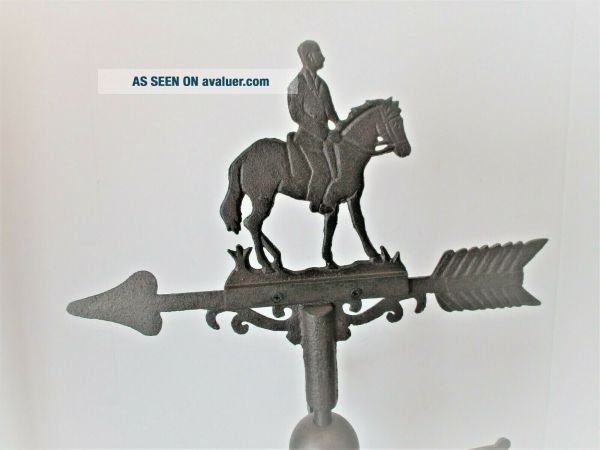 CAST IRON HORSE WEATHERVANE WEATHER VANE ON STAND FENCE MOUNT GARDEN ...