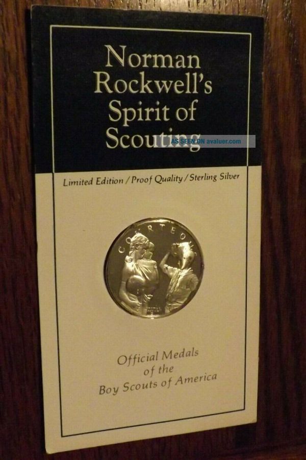 BOY SCOUT MEDALLION NORMAN ROCKWELLS SPIRIT OF SCOUTING STERLING ...