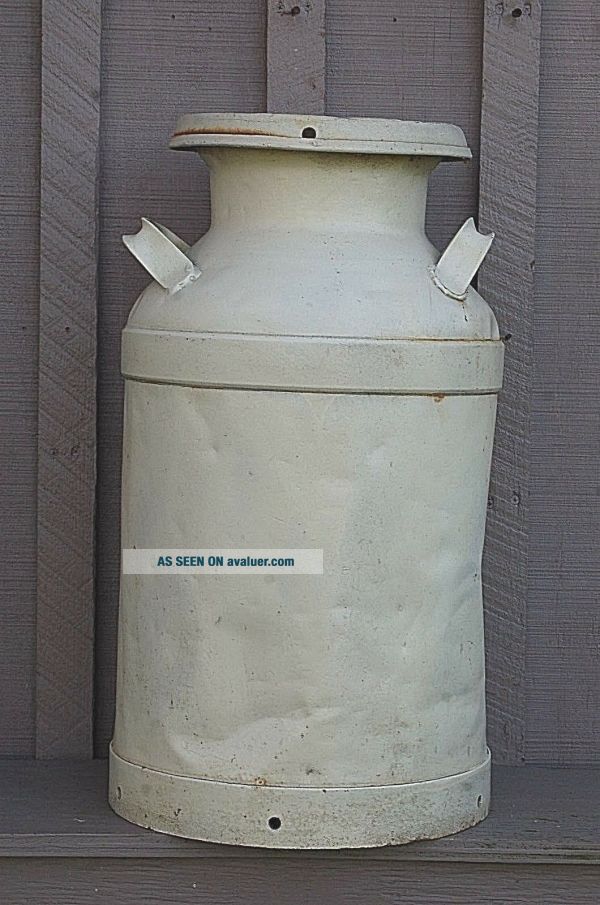 Old Vintage Rustic Primitive 10 Gallon Dairy Farm Milk Cream Can Metal ...