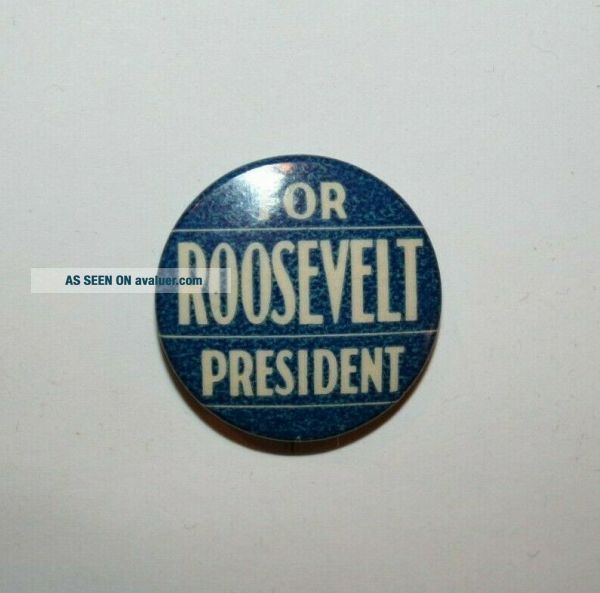 1936 Franklin Roosevelt FDR Campaign Button Political Pinback Pin ...