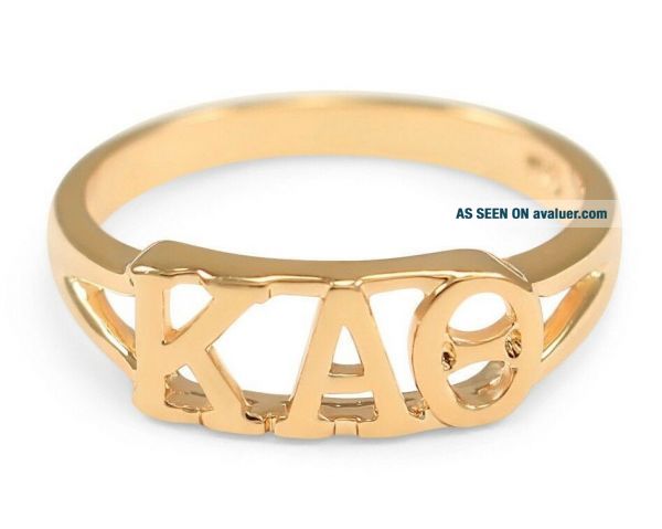 Kappa Alpha Theta Sunshine Gold Ring With Cut - Out Letters, | #24058071