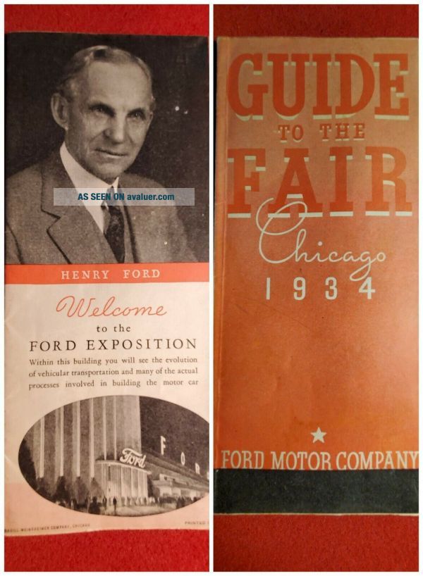 Ford Motor Company Guide To The Fair Chicago 1934 - Folded Map W1204 ...