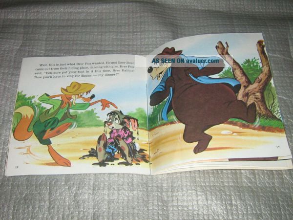 2 Disney BRER RABBIT And The TAR BABY Song Of The South Book Splash ...