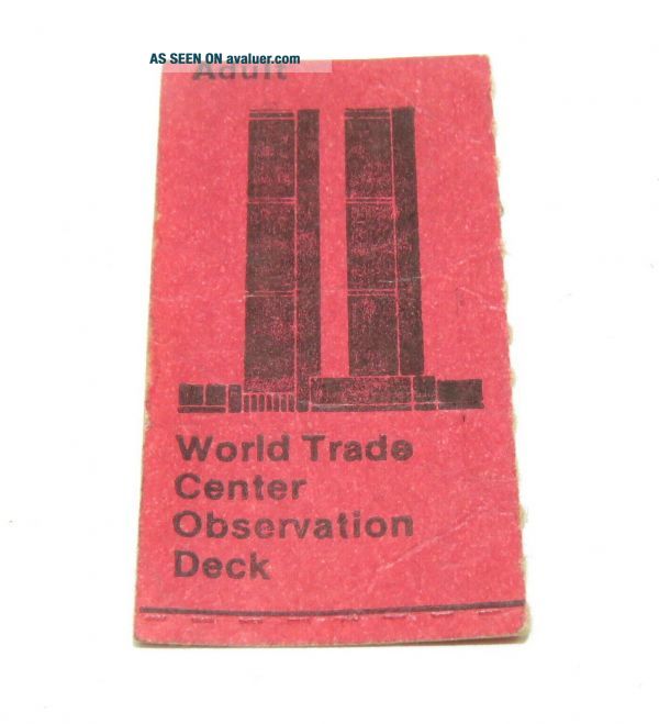 World Trade Center WTC Admission Ticket Twin Towers Observation Deck ...