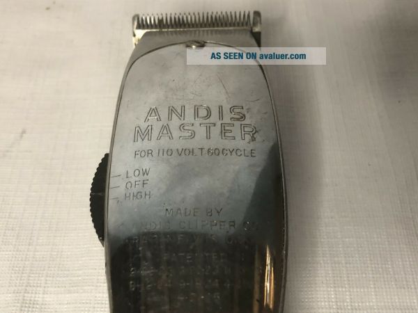 VINTAGE ANDIS MASTER CLIPPERS LAST PATENT 4 - 21 - 25 CORD BOX ...