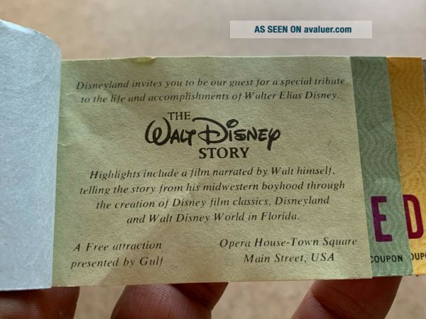 VINTAGE WALT DISNEY PRODUCTIONS DISNEYLAND E TICKET BOOK | #24185483