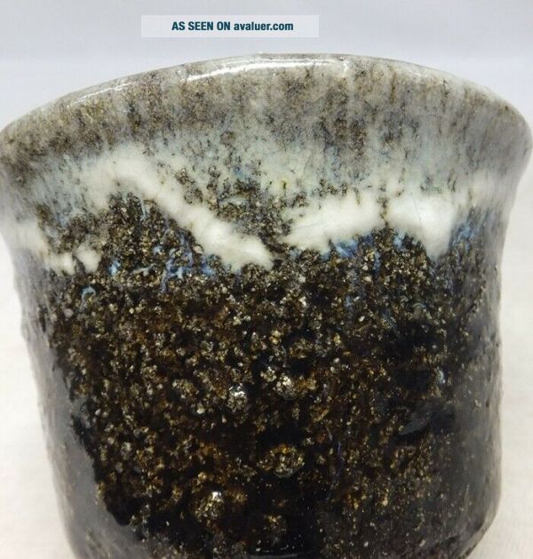 B163: Japanese SAKE Cup Of Old KARATSU Pottery Of Popular CHOSEN ...