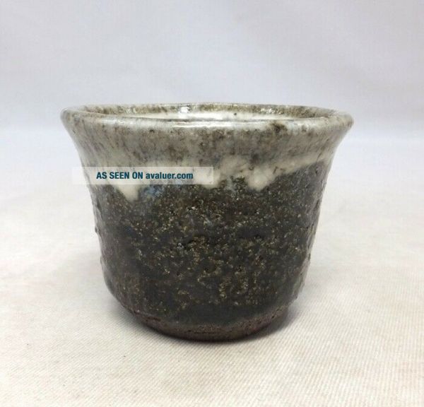 B163: Japanese SAKE Cup Of Old KARATSU Pottery Of Popular CHOSEN ...