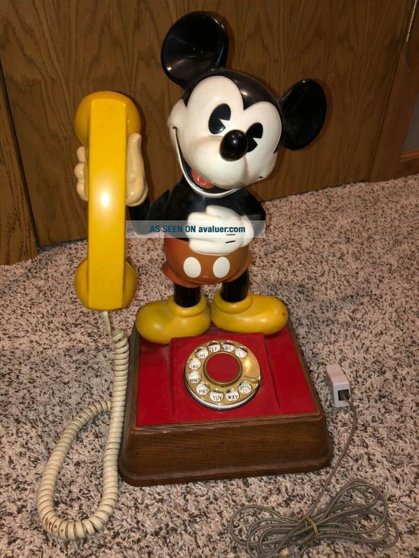 Vintage Mickey Mouse Telephone - Rotary Dial Phone 1976 Disney ...