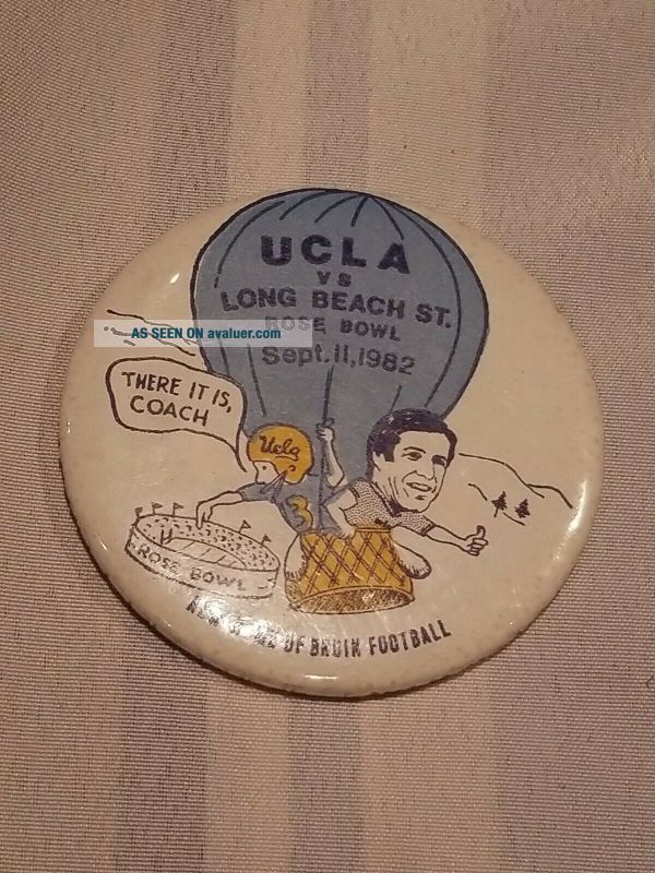 Vintage Rose Bowl 1982 UCLA Vs LONG BEACH ST Football Button, | #24197100