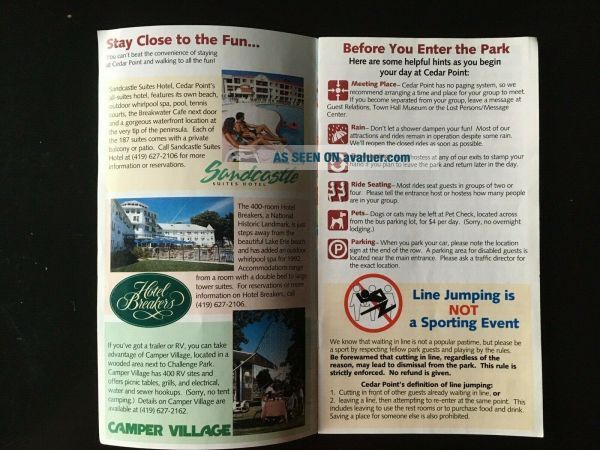 1992 Cedar Point Park Fun Guide With Map Inside | #24198142