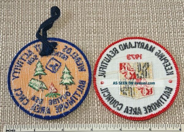2 Vintage 1970s BALTIMORE AREA COUNCIL Boy Scout PATCHES Father & Son ...