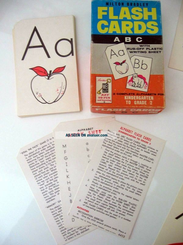 Vintage 1963 Milton Bradley ABC Alphabet FLASH CARDS | #24205444