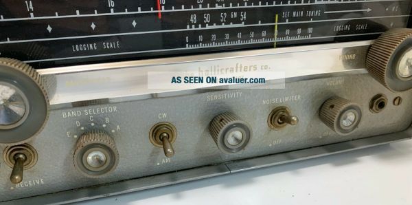 VINTAGE HALLICRAFTERS S 107 TUBE SHORTWAVE AM CW SW RADIO HAM RECEIVER ...
