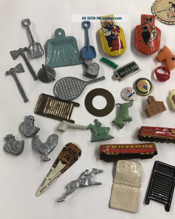 Vintage Cracker Jack Gum Ball Toy Prize Win Metal Arcade Winner Jackpot ...