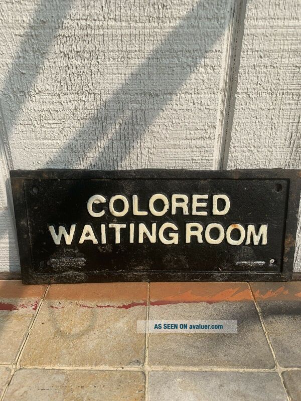 Colored Waiting Room And Colored Must Sit In Balcony Cast Iron Vintage ...