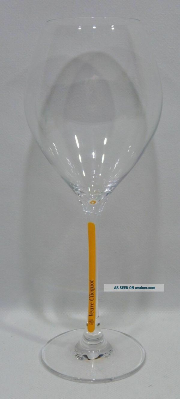 VEUVE CLICQUOT VCP CHAMPAGNE CRYSTAL FLUTES ORANGE STEM X 6 REALLY RARE ...