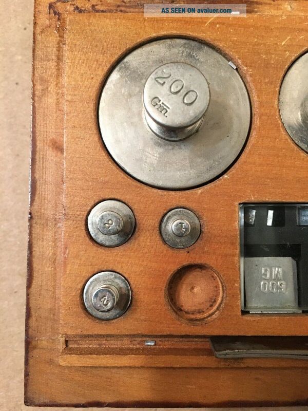 Antique Gold Or Apothecary Scale Weight Set In Wood Case Incomplete 200 ...