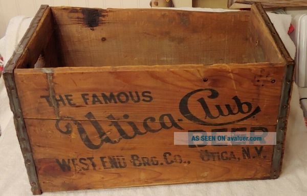 Vintage The Famous UTICA - CLUB Beer Wood Crate West End Brg Co. NY ...