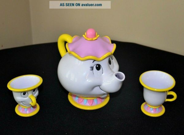 Disney Store Mrs Potts Chip Beauty And The Beast Tea Pot Cups Plastic ...