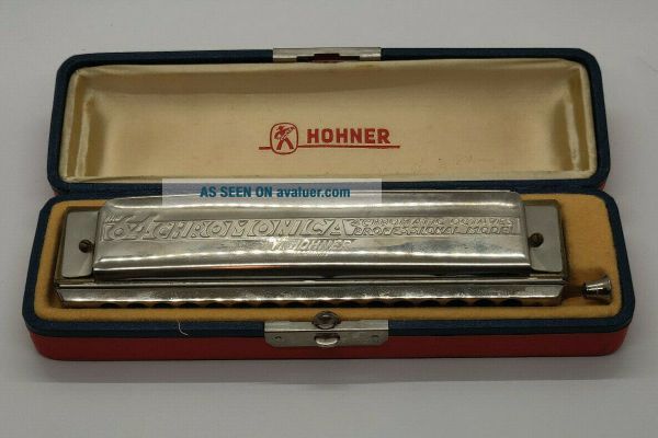 Vintage M Hohner The 64 Chromonica 4 Octave Pro Model Harmonica W/ Case ...
